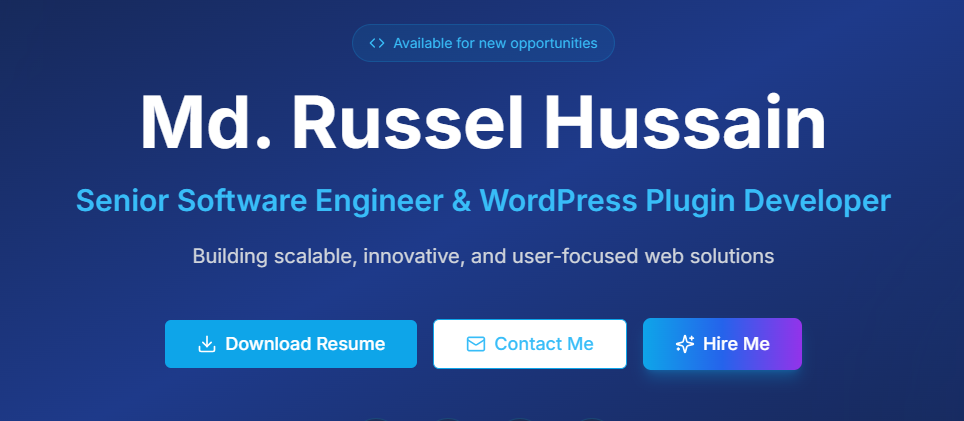 Md. Russel Hussain - Senior Software Engineer & WordPress Developer